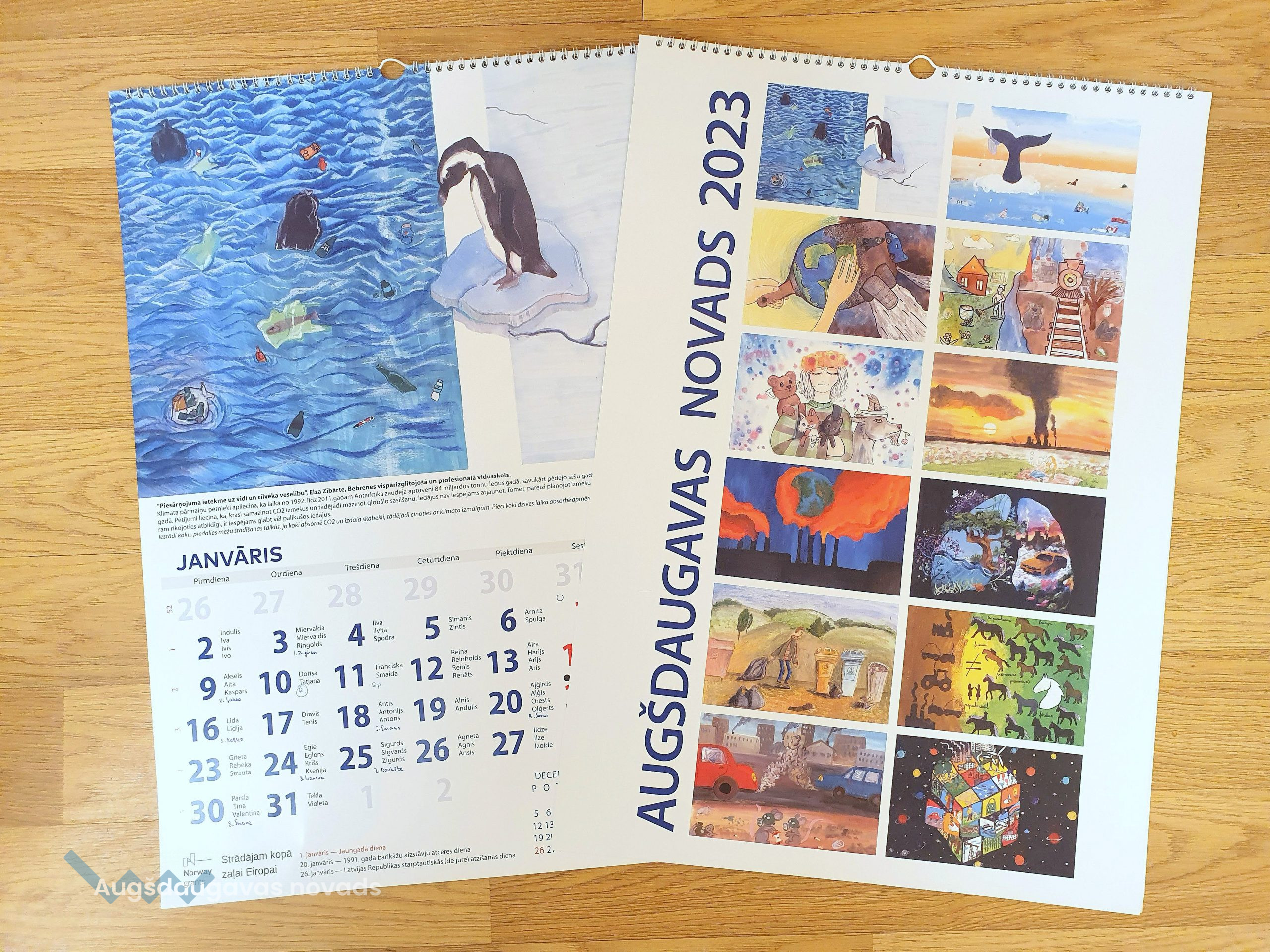 Bērnu zīmējumi iekļauti novada kalendārā 2023. gadam - Augšdaugavas novads