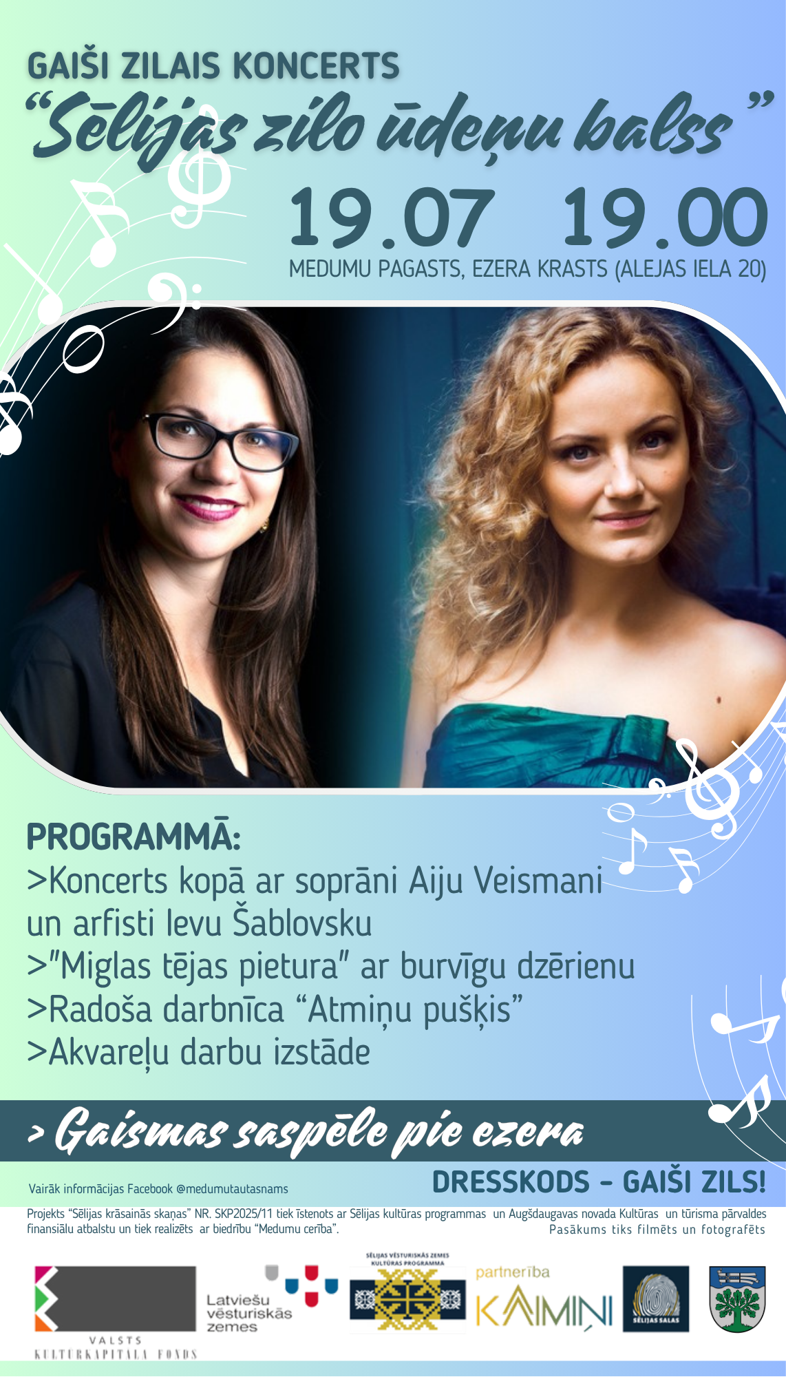 Gaiši zilais koncerts "Sēlijas zilo ūdeņu balss" - Augšdaugavas novads